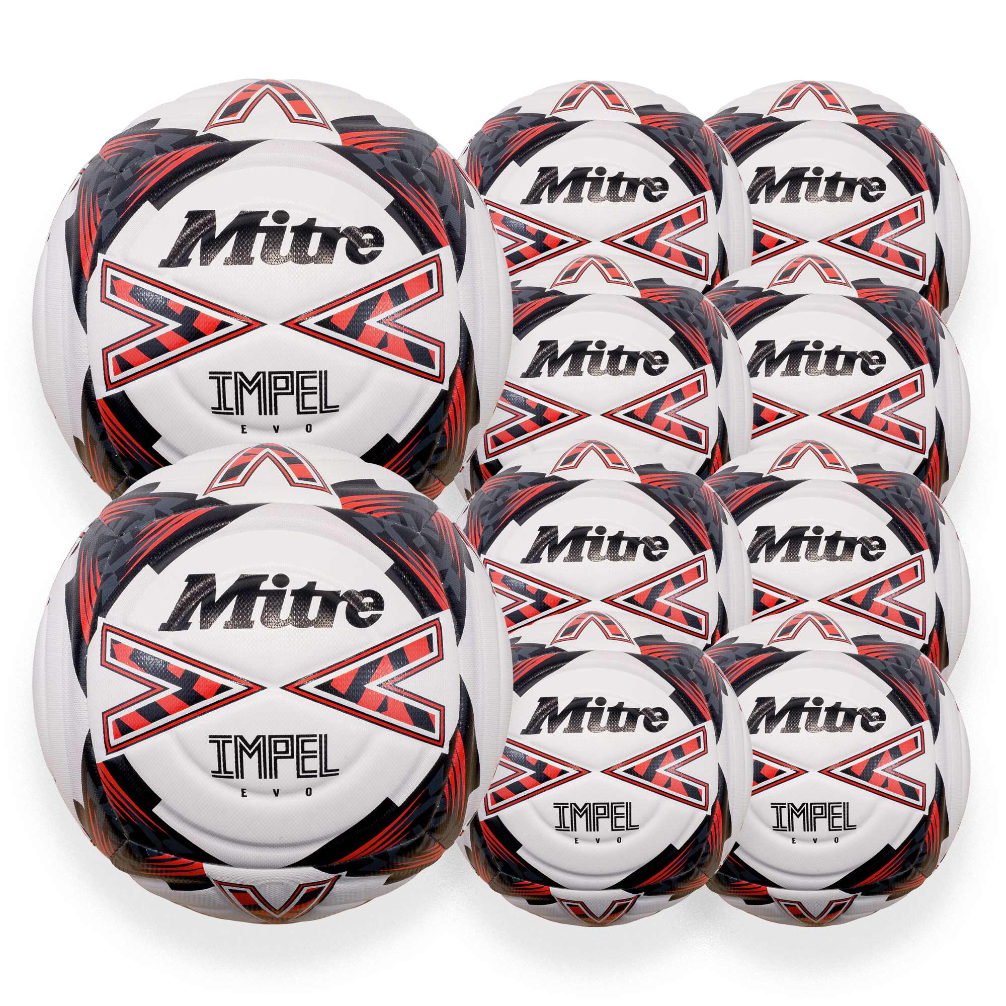 Mitre Impel Evo 24 White football - 10 ball pack – Mitre Sports Australia